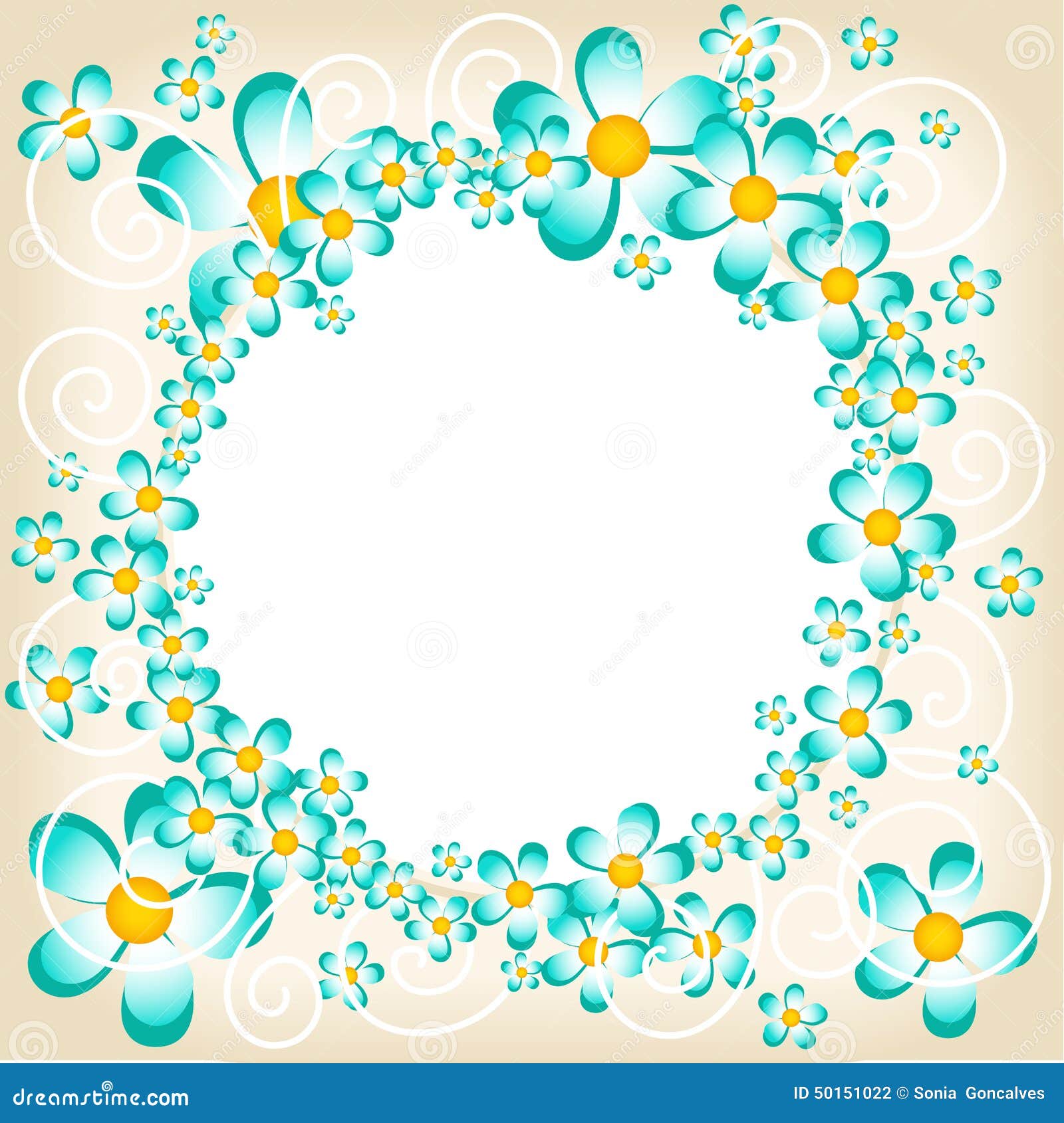 Blue Spring Flower Border