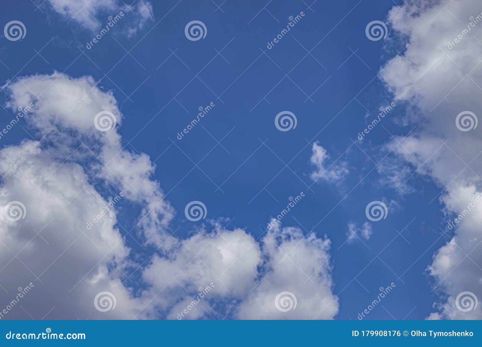 Blue Spring Sky with White Clouds Close-up Stock Photo - Image of ...