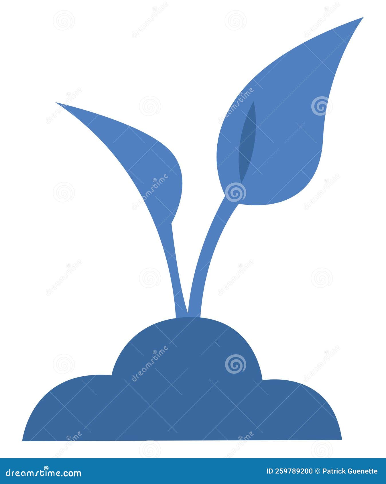 Blue sprout, icon icon stock vector. Illustration of eps10 - 259789200