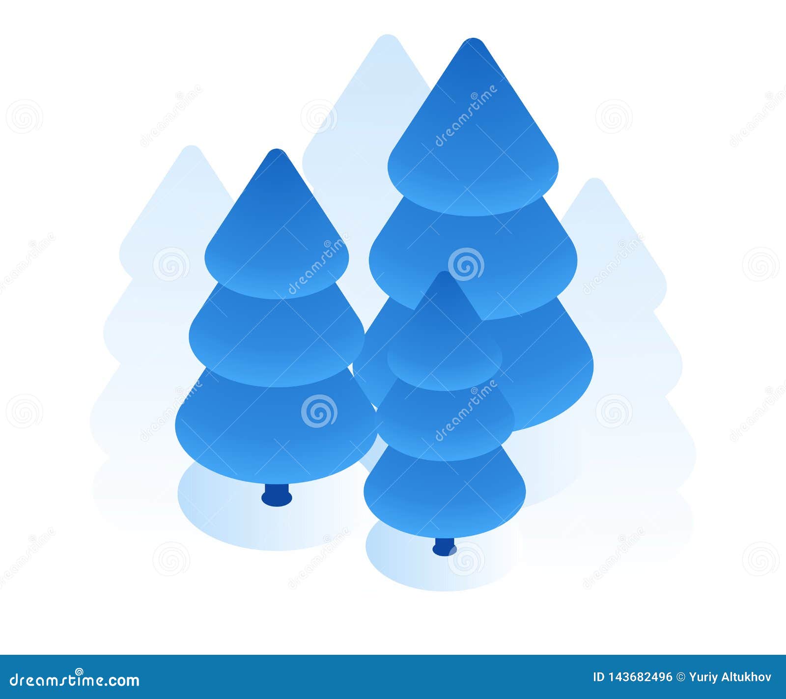 Blue Spruce Icon. Vector Illustration in Flat Isometric 3D Style Stock ...