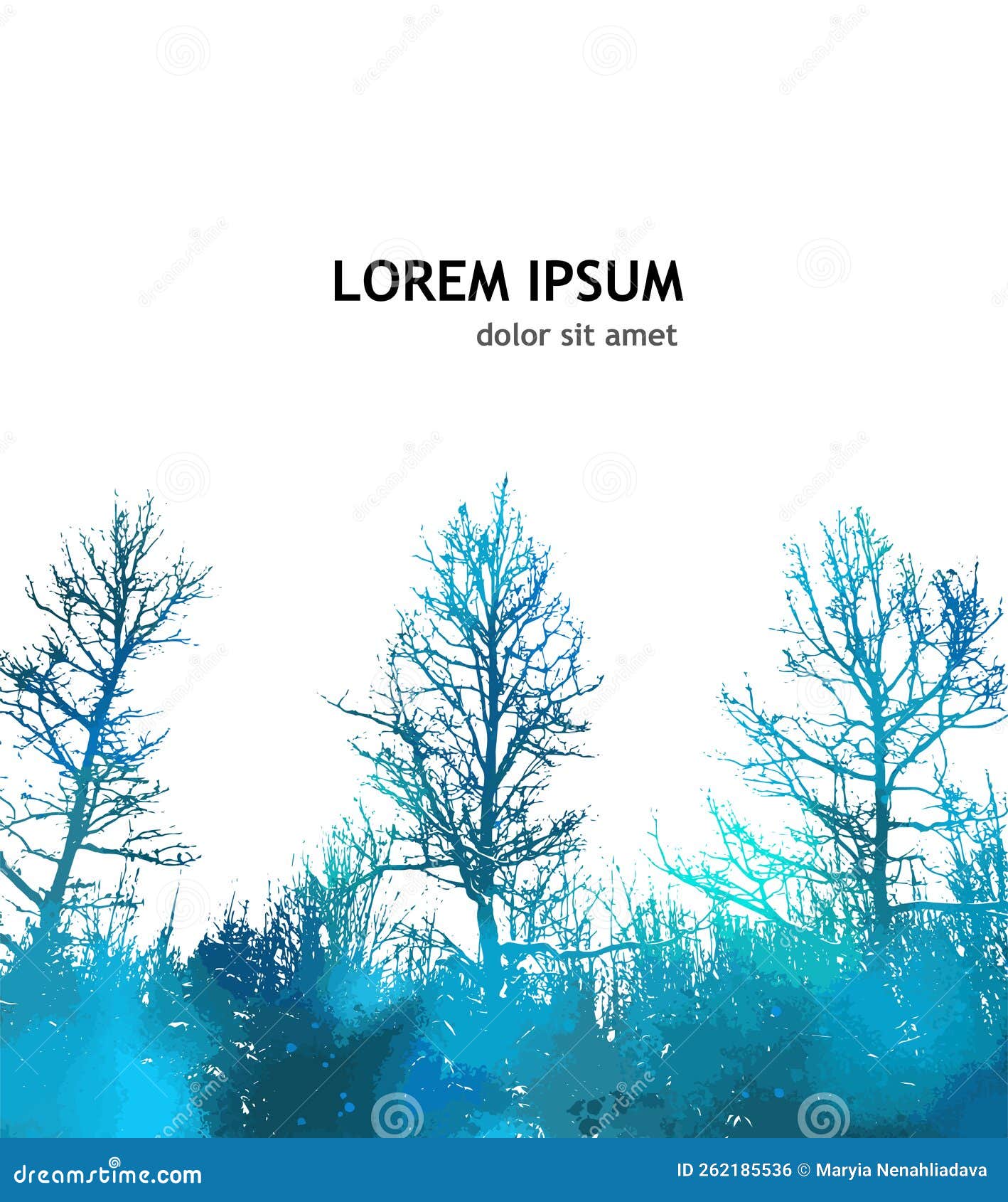Blue Spruce Panorama. Vector Illustration Stock Vector - Illustration ...