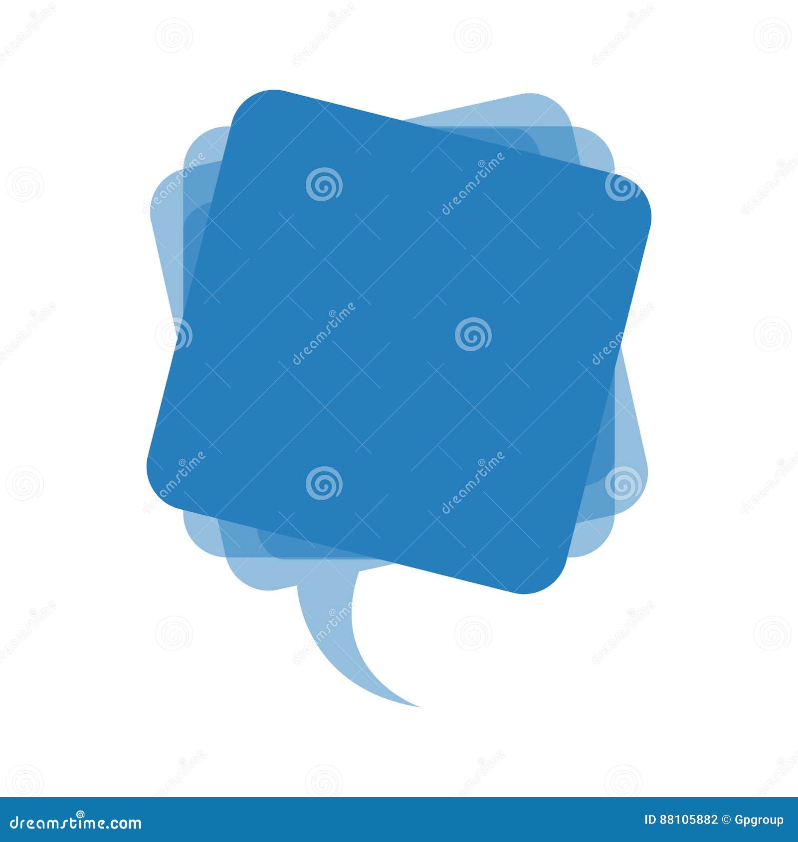 Blue Square Chat Bubble Icon Stock Illustration - Illustration of ...