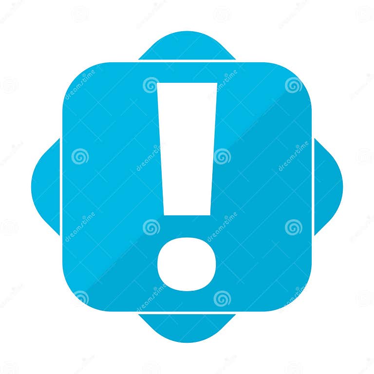 Blue Square Exclamation Mark Stock Vector - Illustration of danger ...