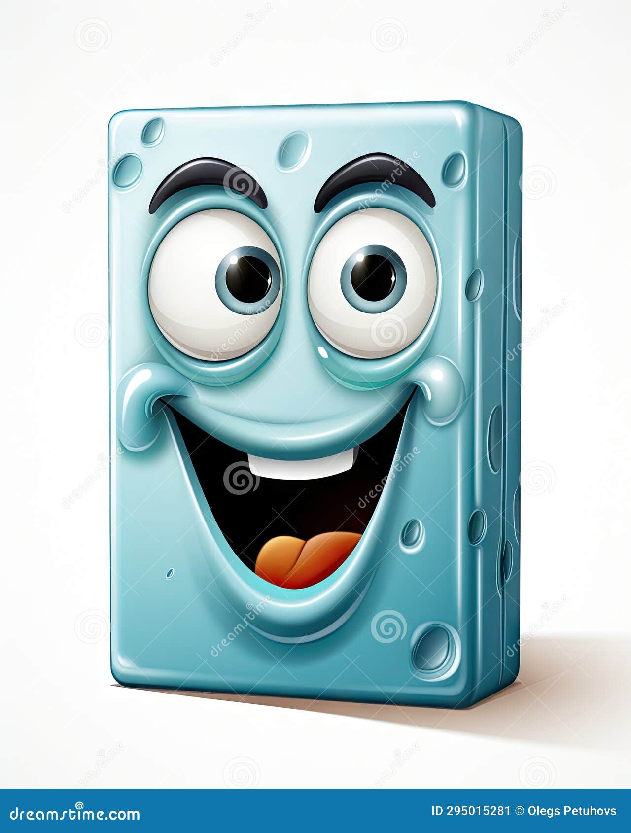 A Blue Square with Eyes and a Smile on it S Face. Generative Ai Stock ...