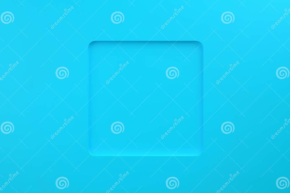 Blue Square Frame Hole Template on Blue Background with Borders Stock ...
