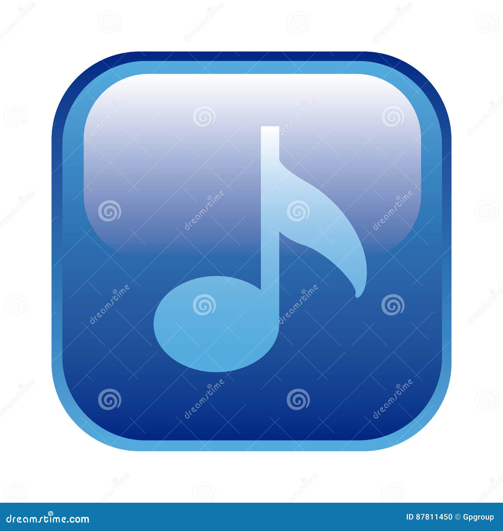 Blue Square Frame with Musical Note Stock Illustration - Illustration ...