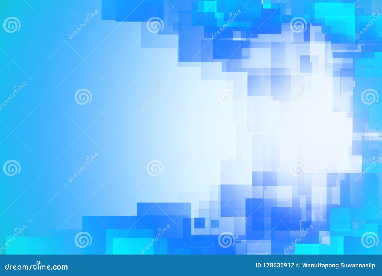 Blue Square Geometric Abstract Background. Blue Rectangle Digital ...