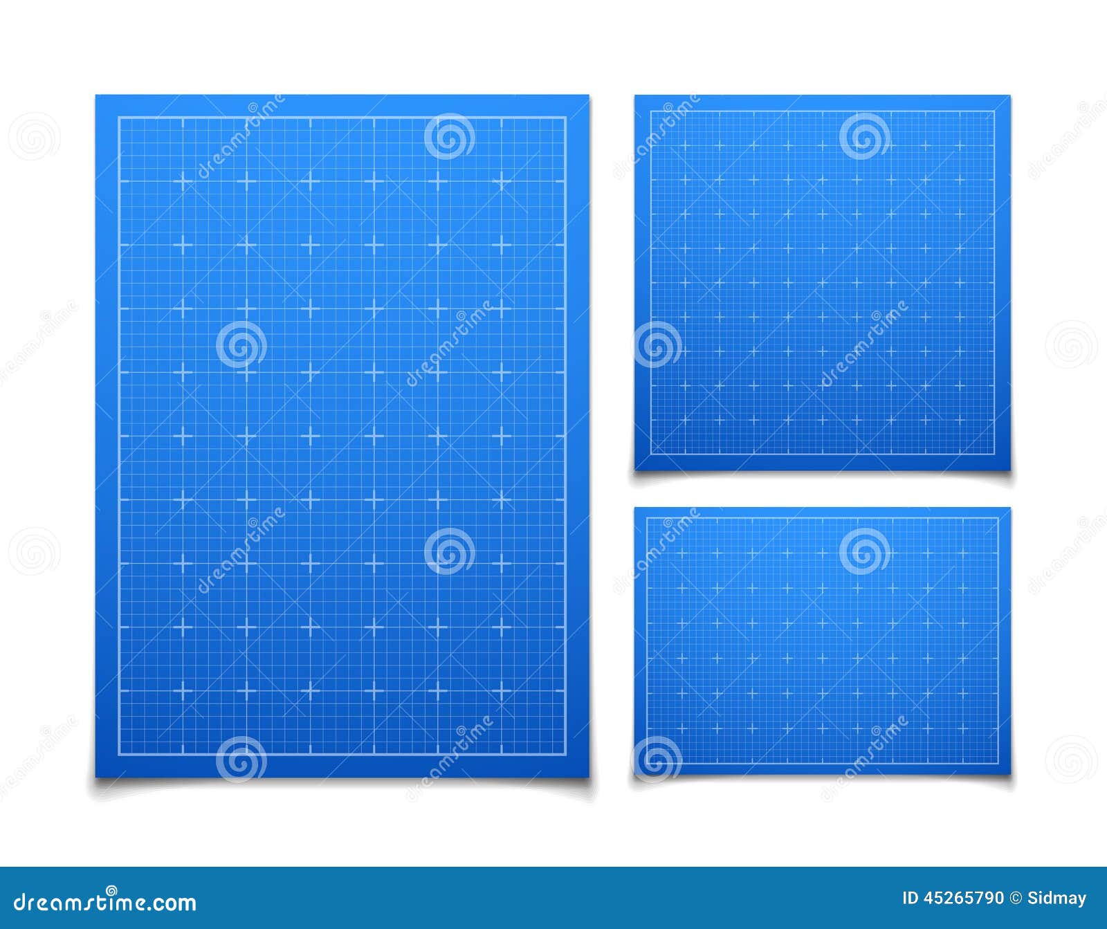 Blue Square Grid Set with Shadow Stock Vector - Illustration of ...