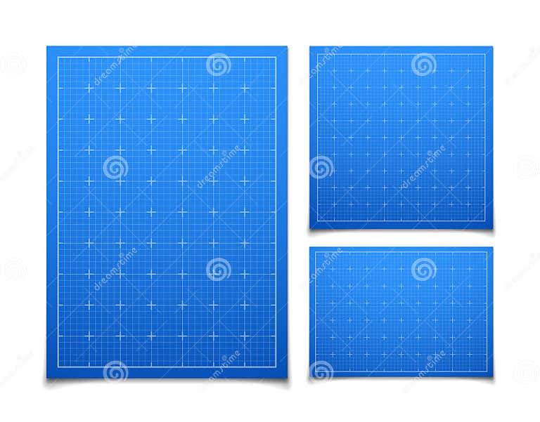 Blue Square Grid Set with Shadow Stock Vector - Illustration of ...