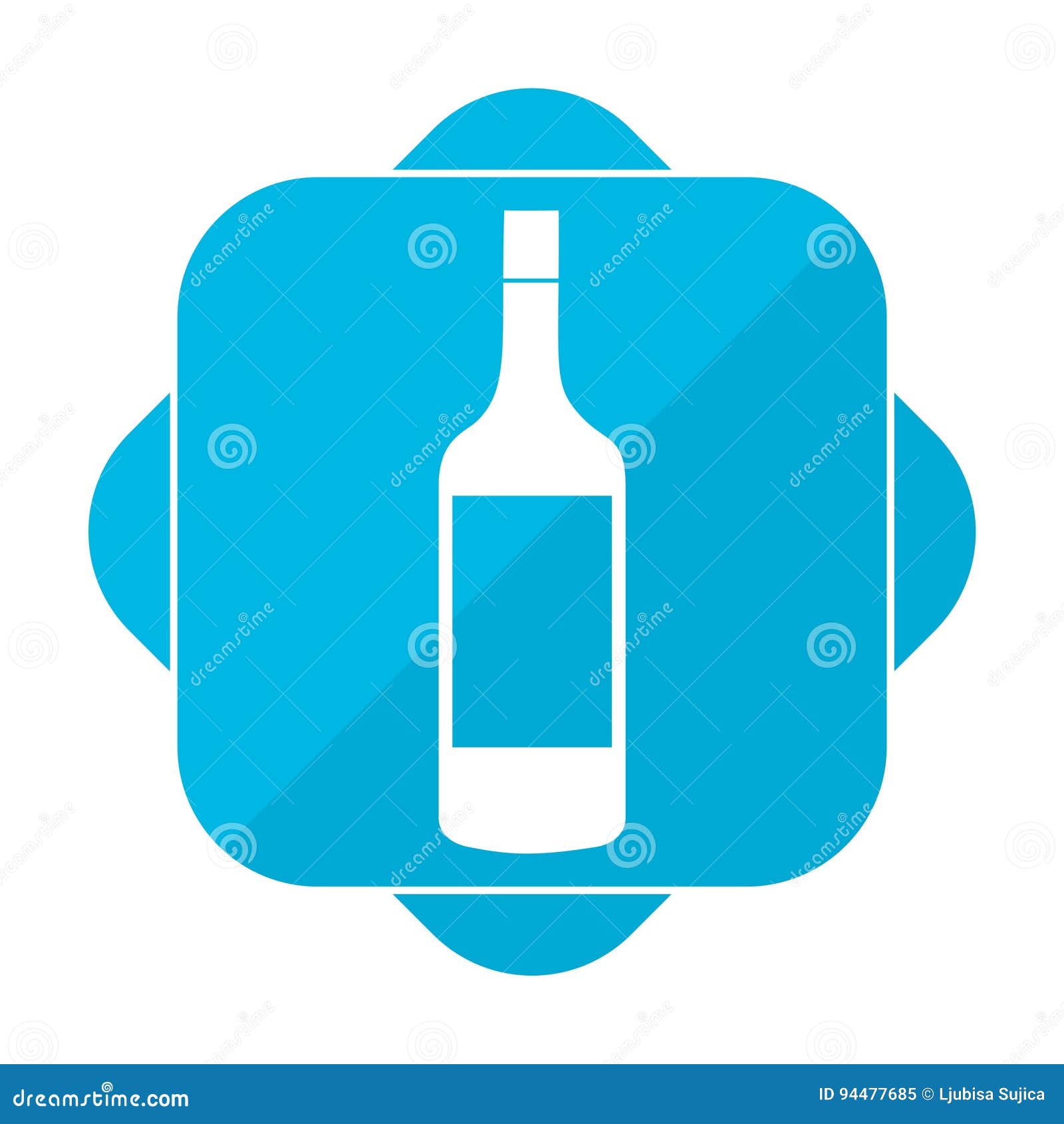 Blue Square Icon Alcohol Bottle Stock Vector - Illustration of party ...