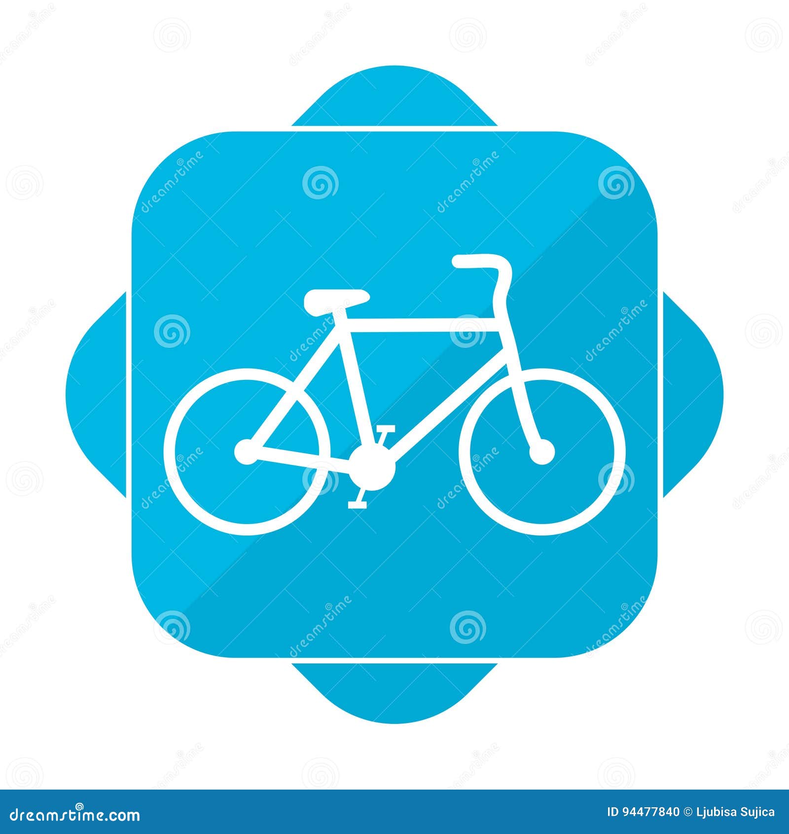 Blue square icon bicycle stock vector. Illustration of biker - 94477840