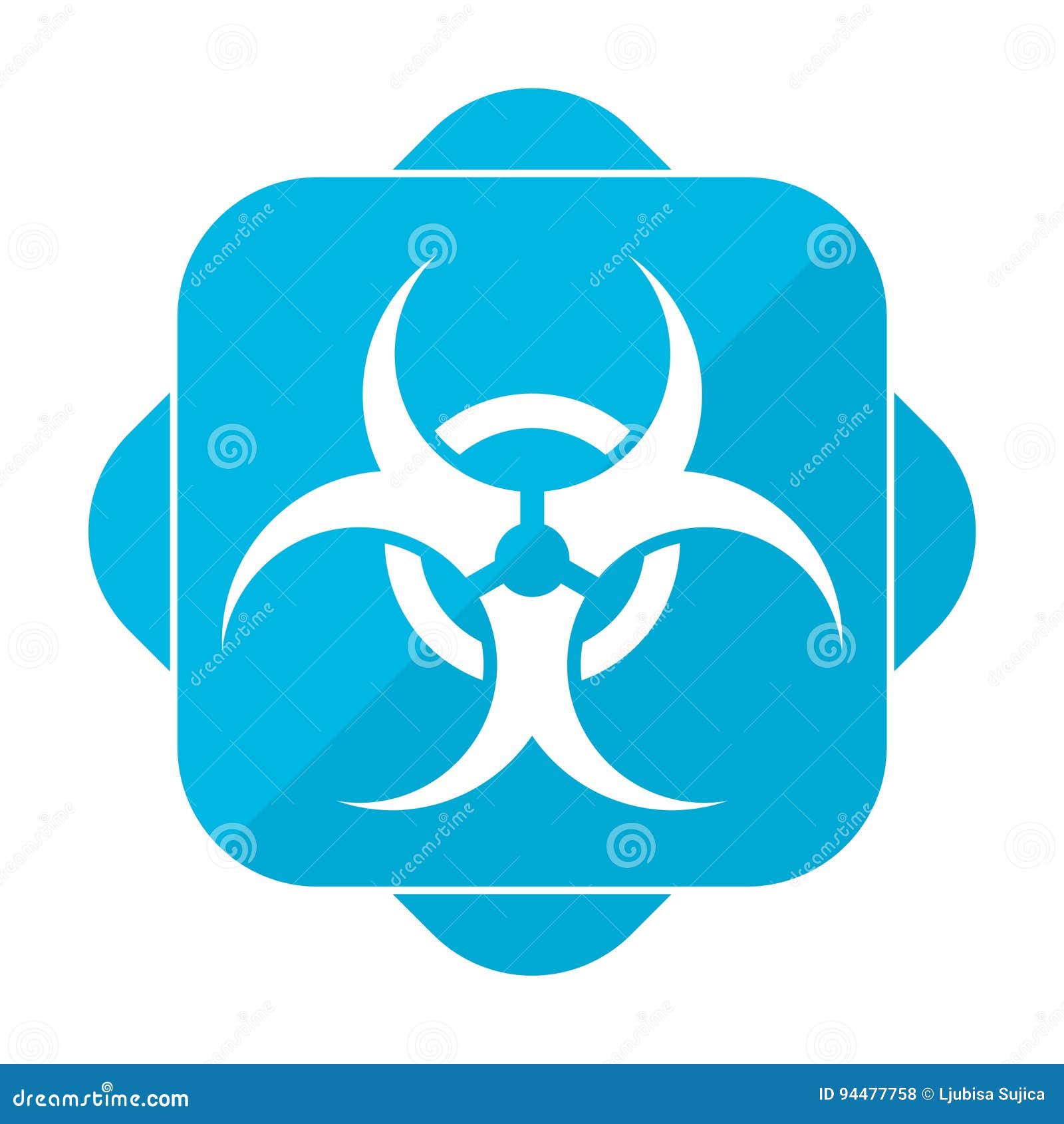 Blue square icon biohazard stock vector. Illustration of dangerous ...