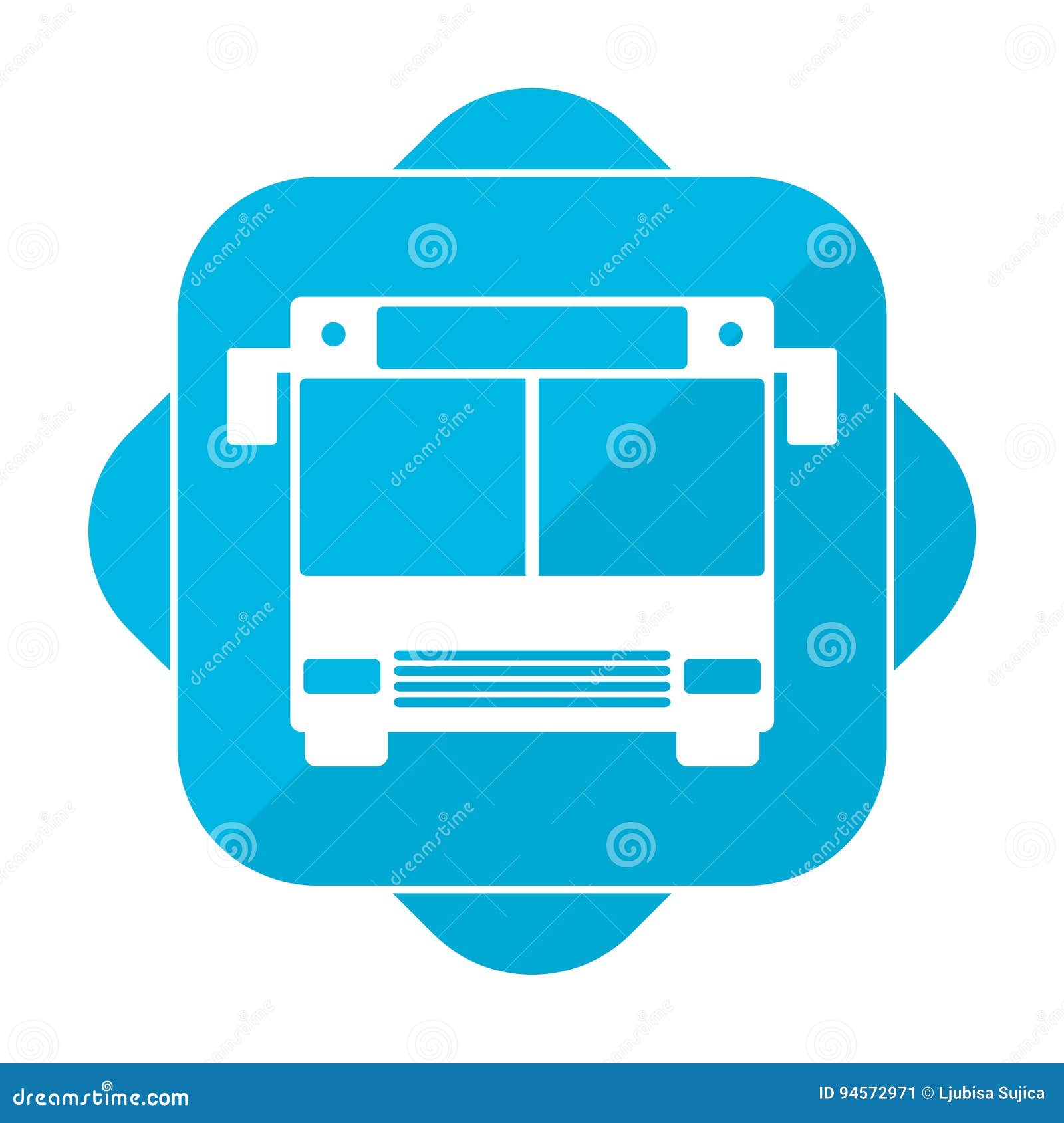 Blue square icon bus stock vector. Illustration of classic - 94572971