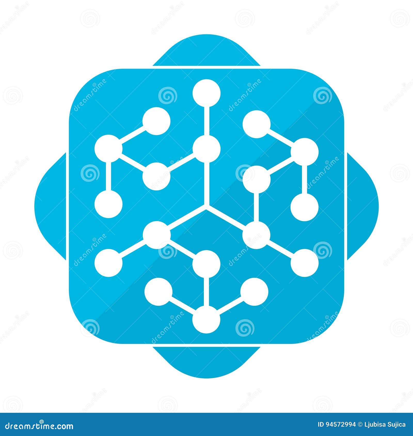 Blue square icon chemistry stock vector. Illustration of concept - 94572994