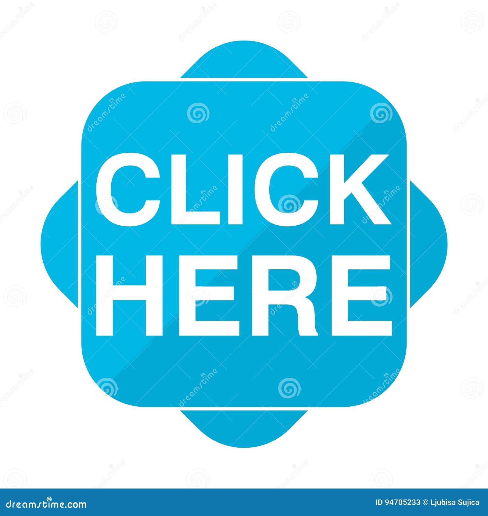 Blue Square Icon Click Here Stock Vector - Illustration of promotion ...