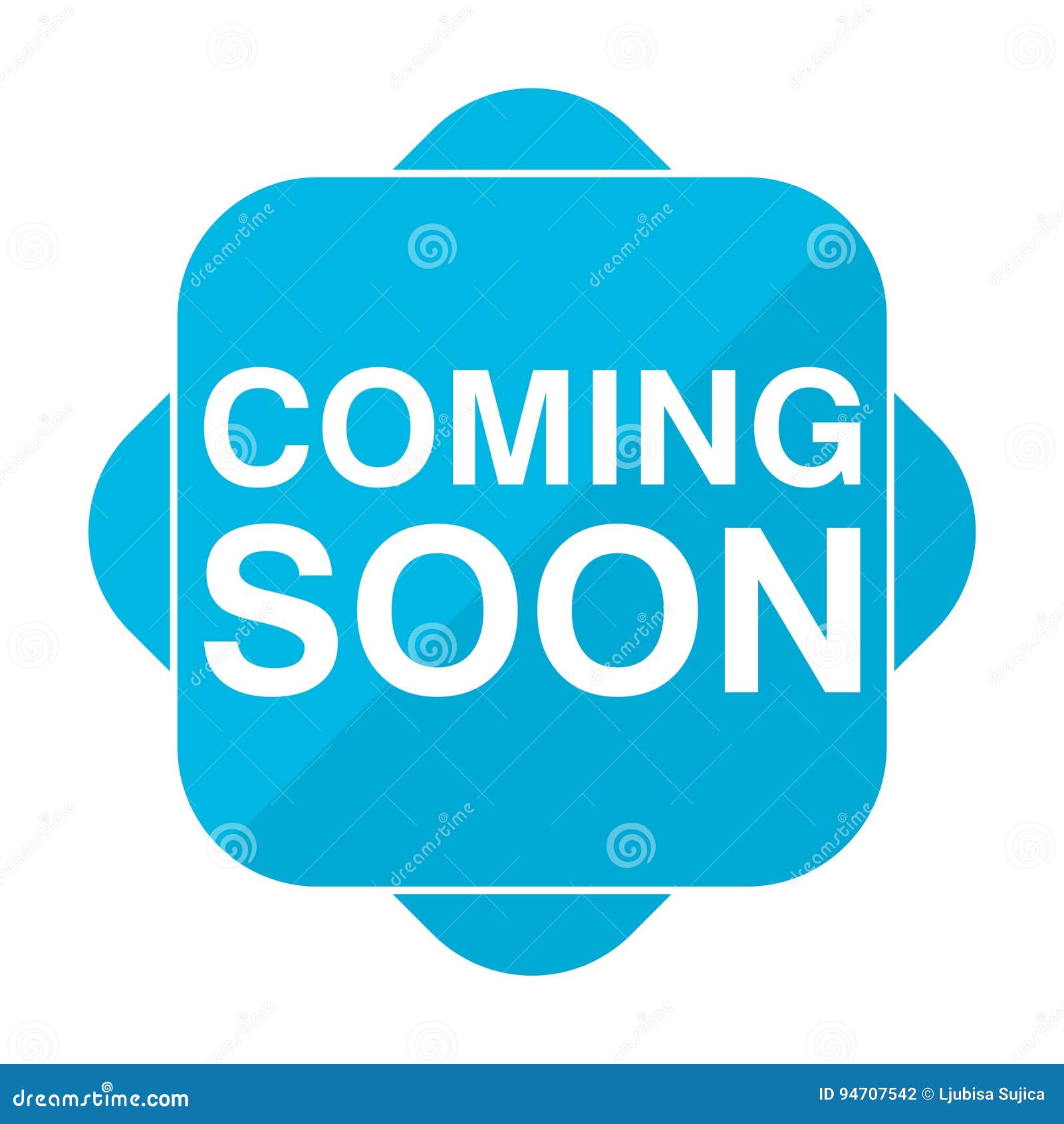 Blue Square Icon Coming Soon Stock Illustration - Illustration of ...