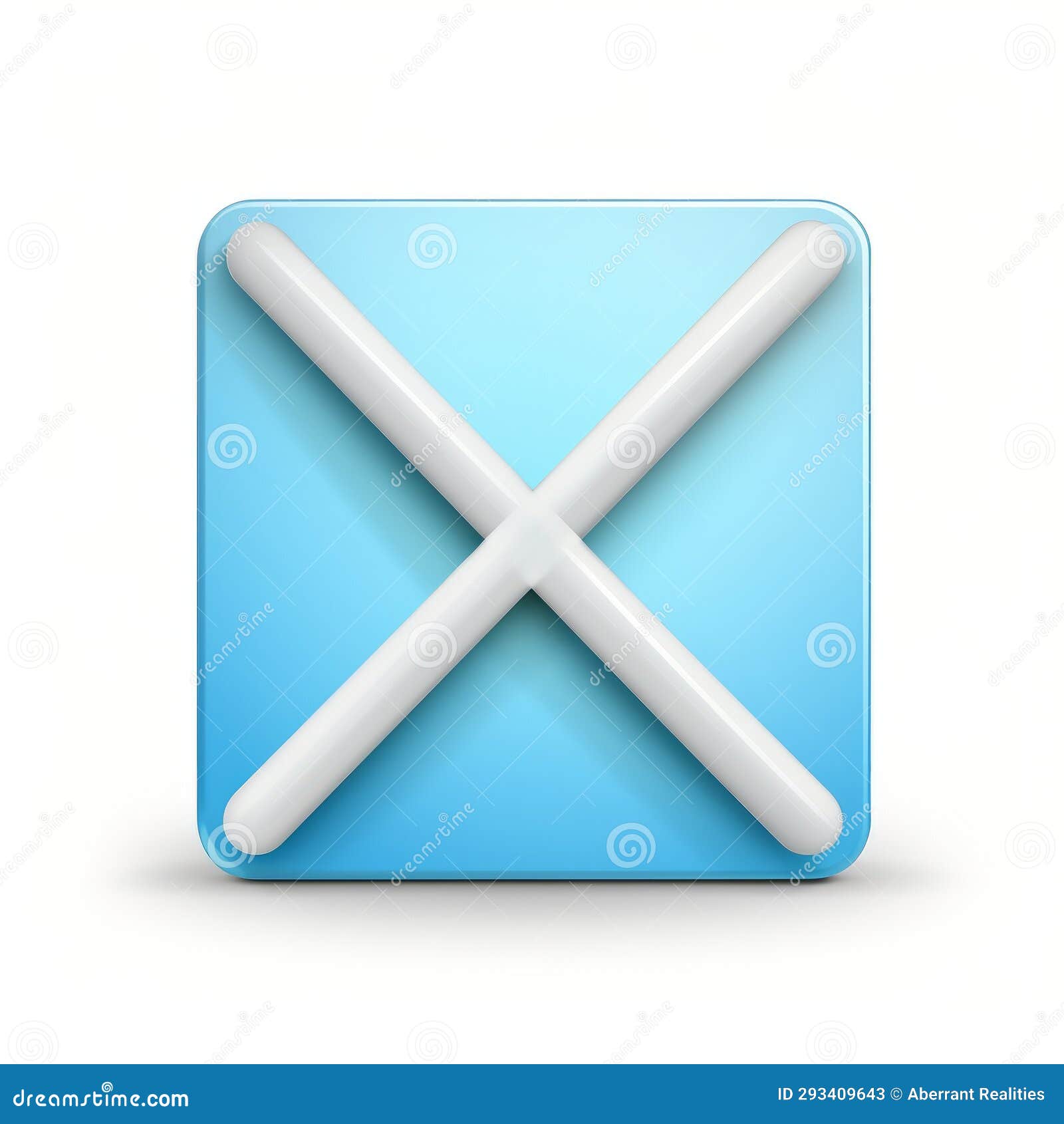 A Blue Square Icon with Crossed Lines on it Stock Illustration ...
