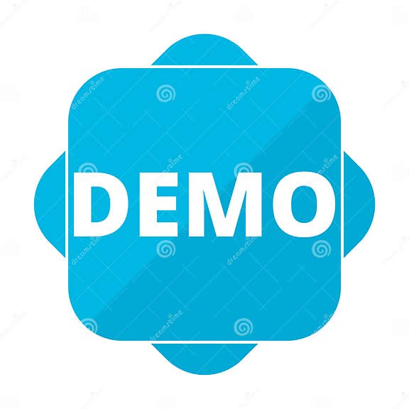 Blue square icon demo stock vector. Illustration of pointer - 94850546