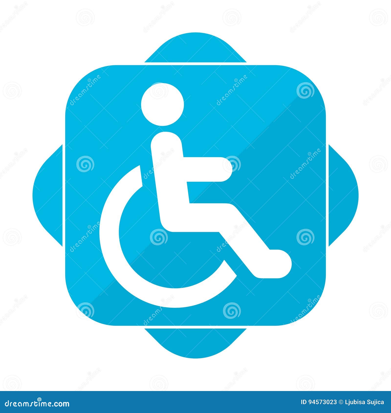 Blue Square Icon Disabled Icon Sign Accessibility Stock Vector ...