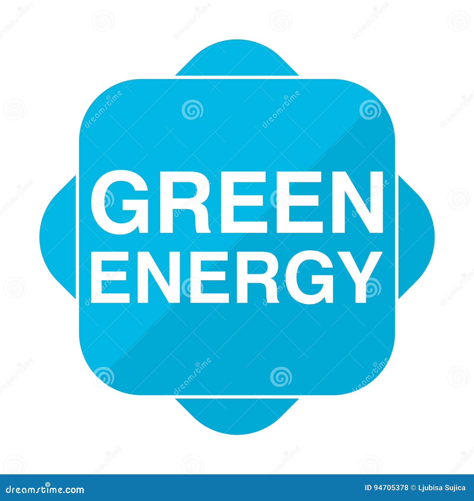 Blue Square Icon Green Energy Stock Vector - Illustration of emblem ...