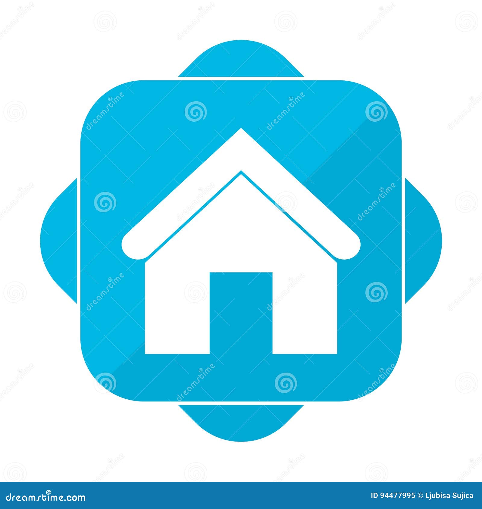 Blue square icon home stock vector. Illustration of concepts - 94477995