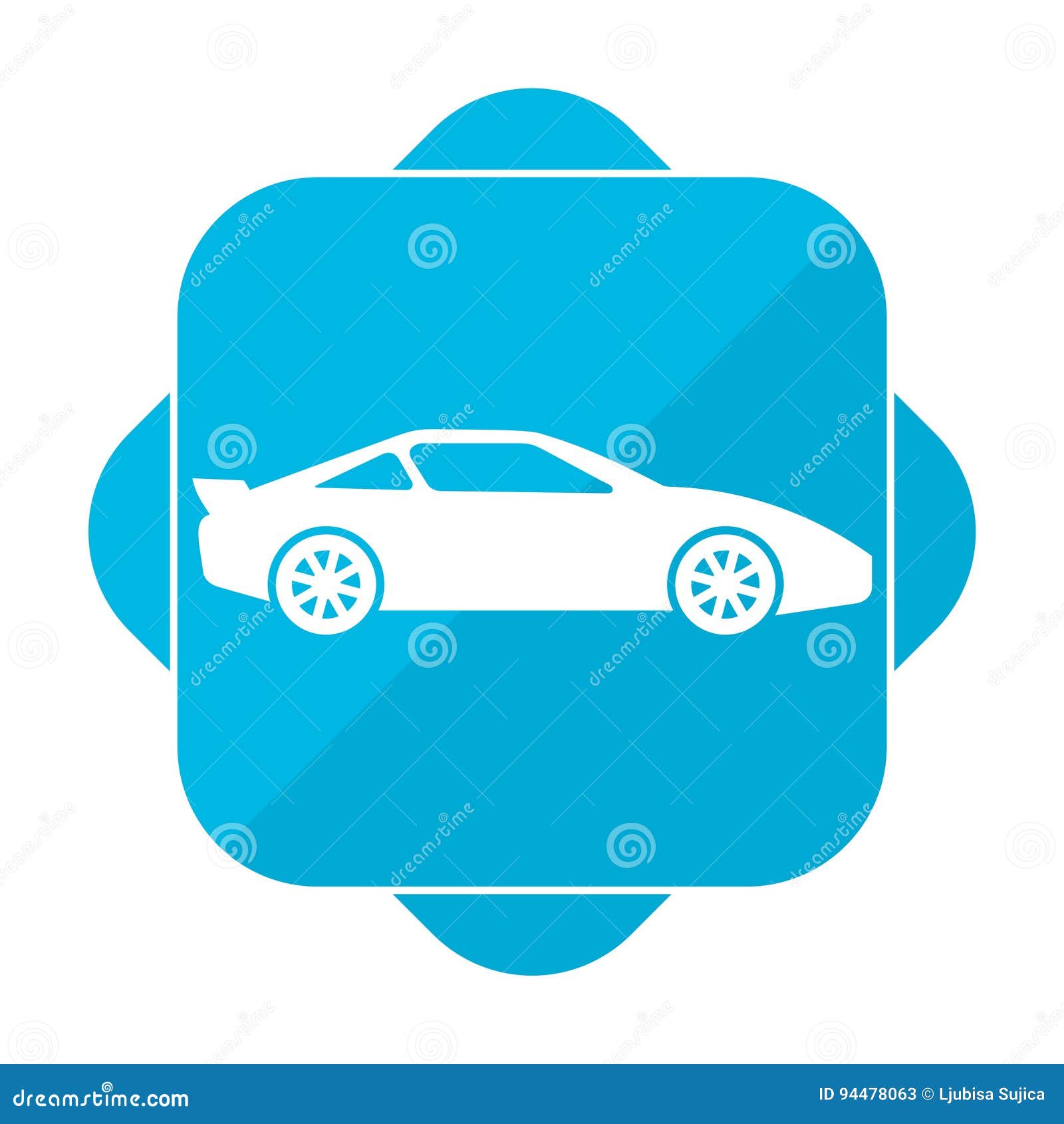 Blue Square Icon Modern Car Stock Vector - Illustration of adventure ...