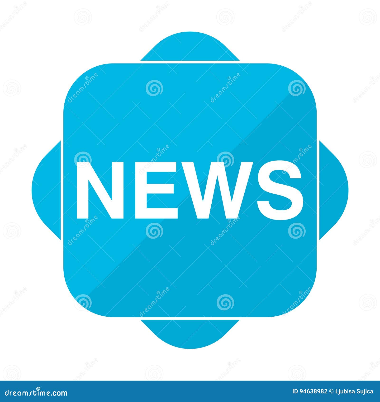 Blue square icon news stock vector. Illustration of communication ...