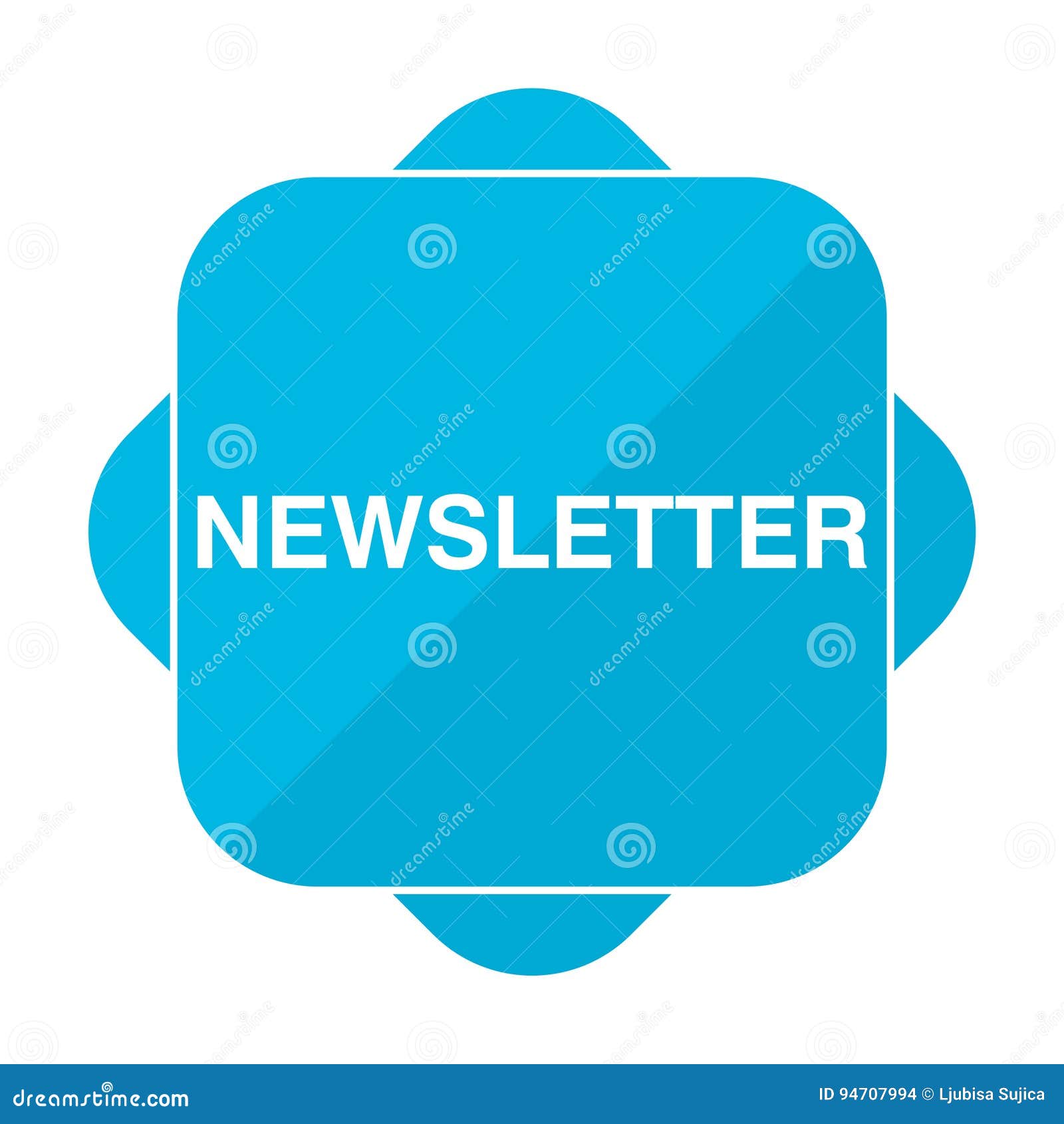 Blue Square Icon Newsletter Stock Vector - Illustration of alert, loud ...