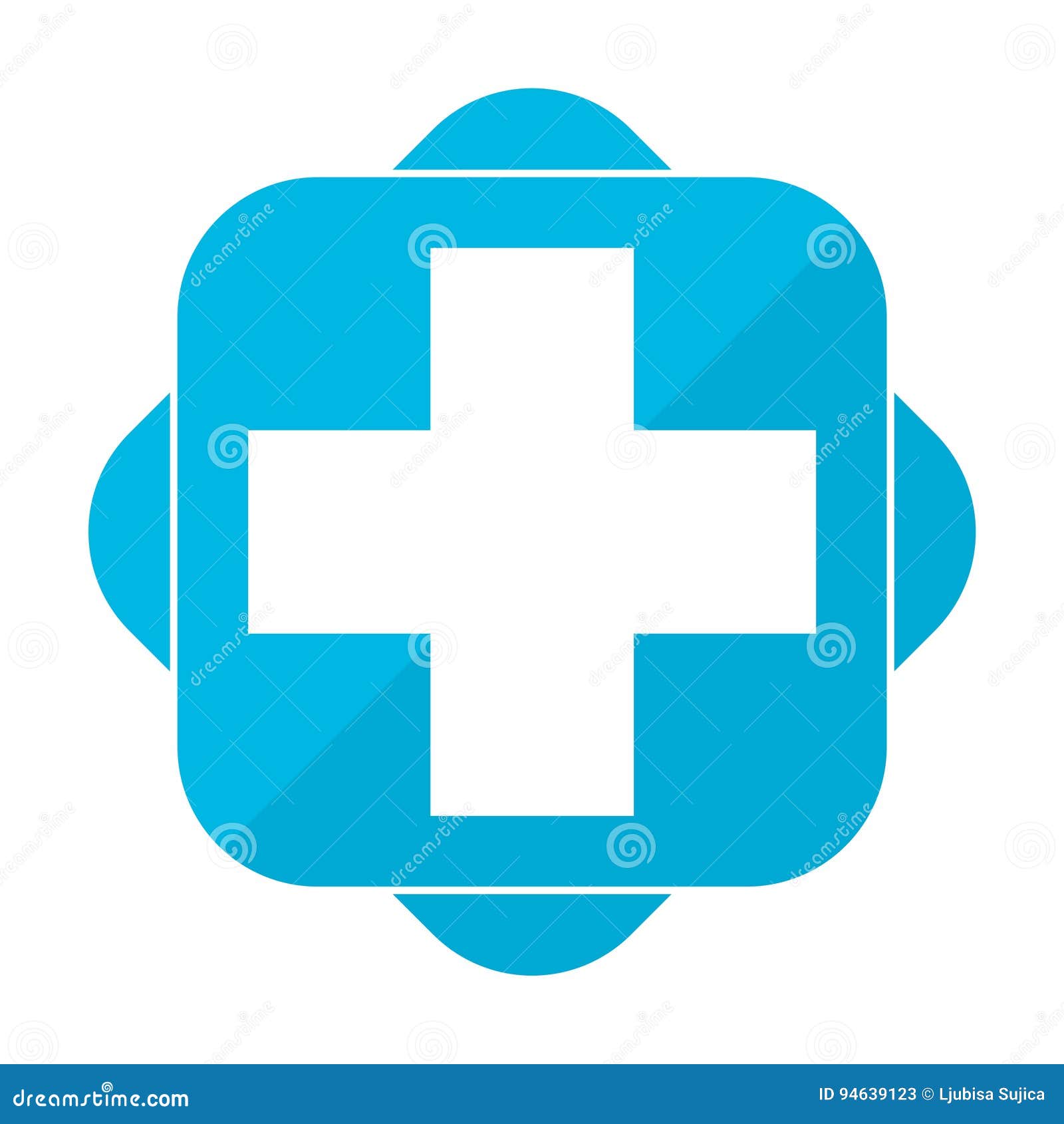 Blue Square Icon Plus Hospital Stock Vector - Illustration of ...