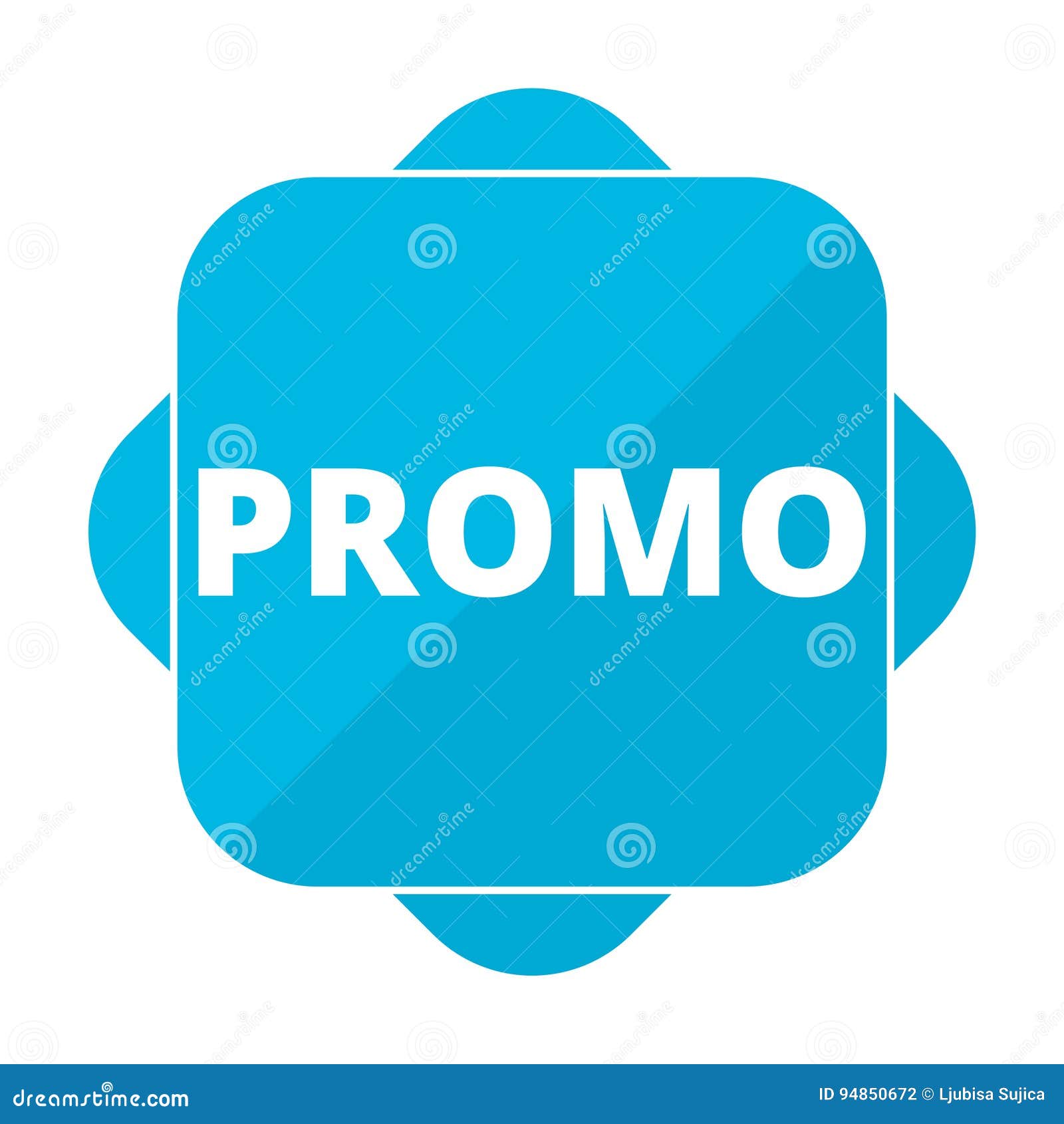 Blue square icon promo stock vector. Illustration of costs - 94850672
