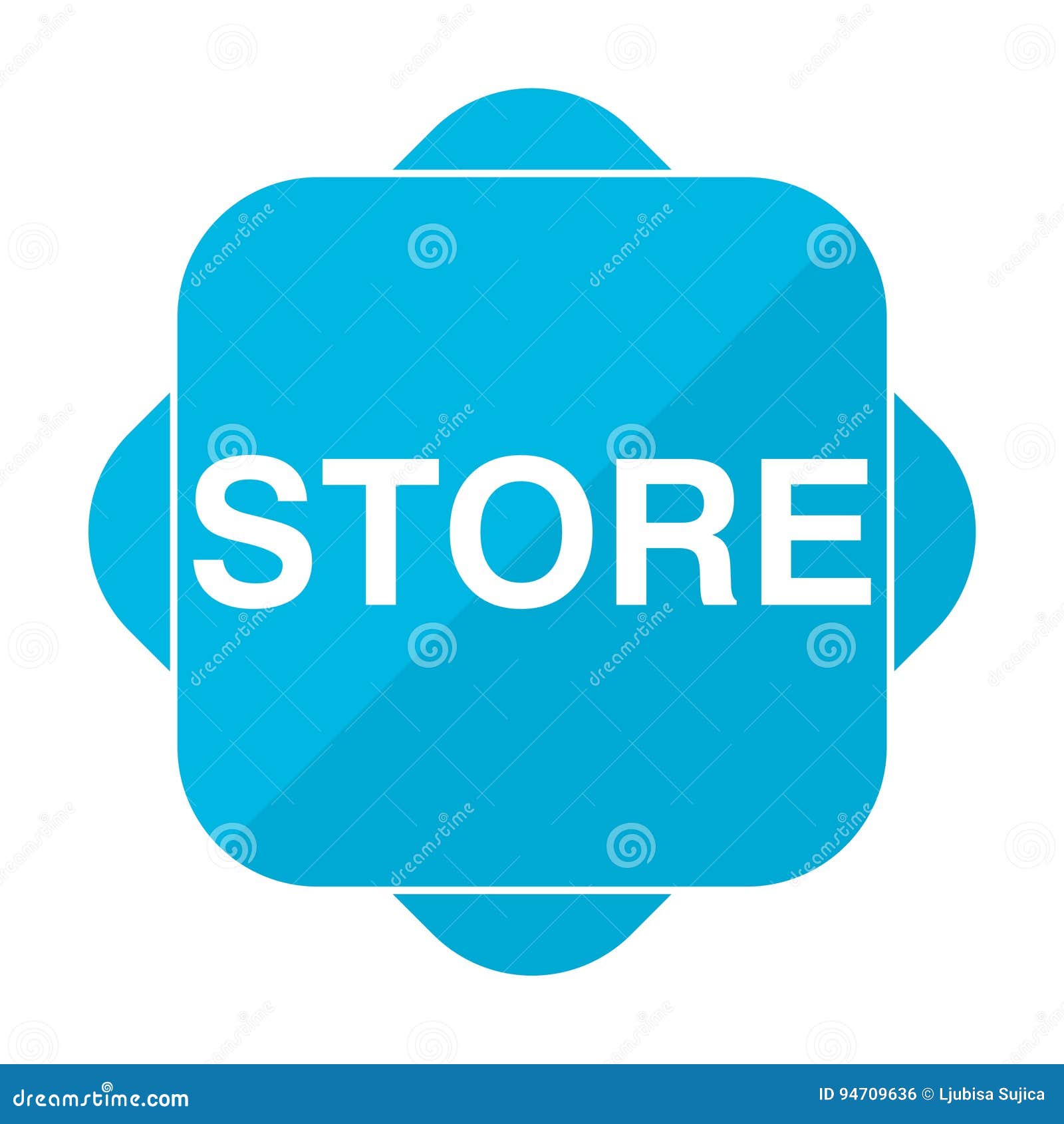 Blue square icon store stock illustration. Illustration of label - 94709636
