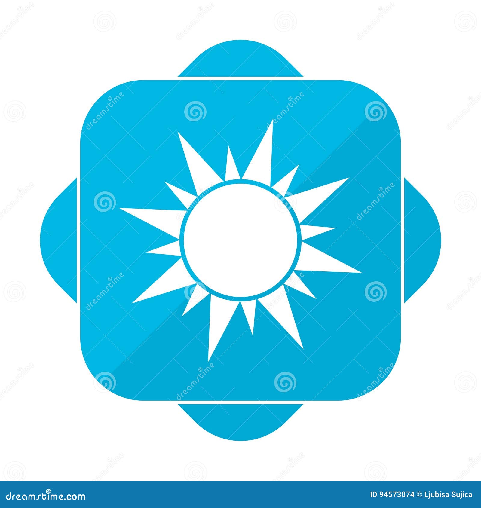 Blue square icon sun stock vector. Illustration of abstract - 94573074