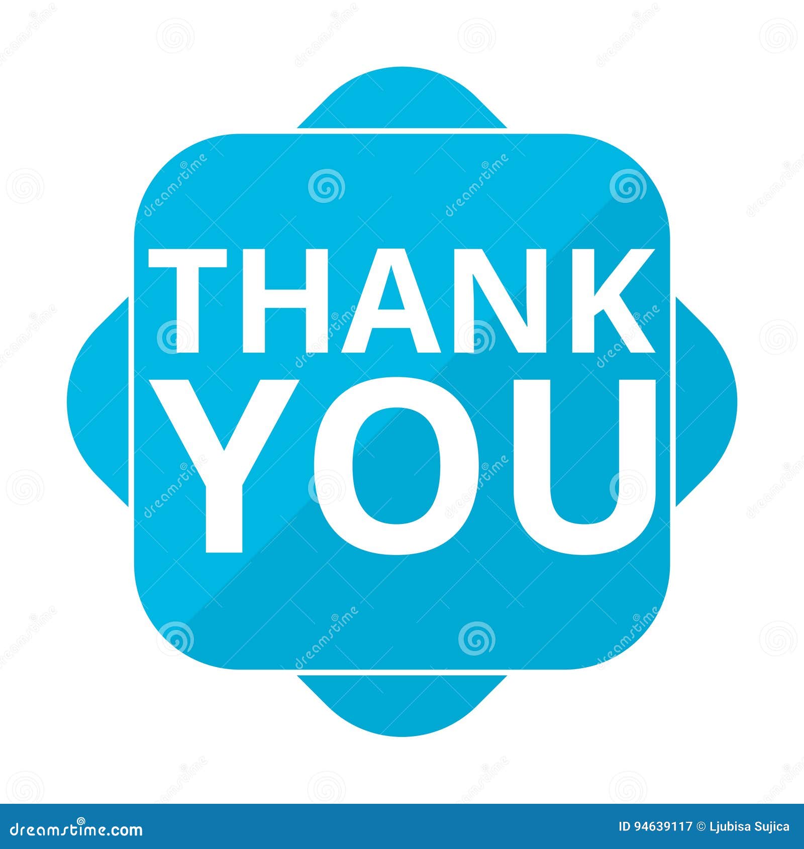 Blue square icon thank you stock vector. Illustration of heart - 94639117