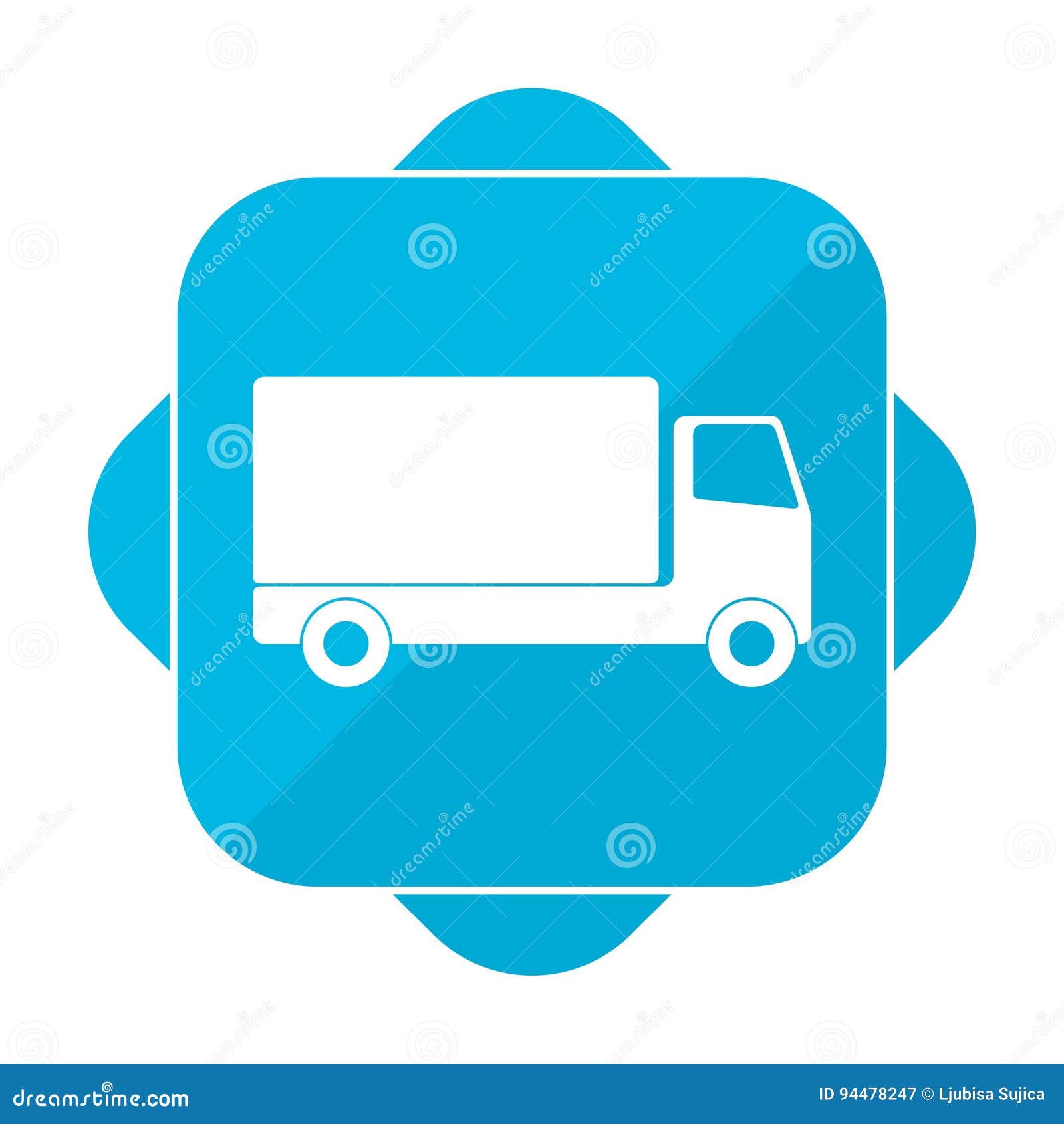 Blue square icon truck stock vector. Illustration of courier - 94478247