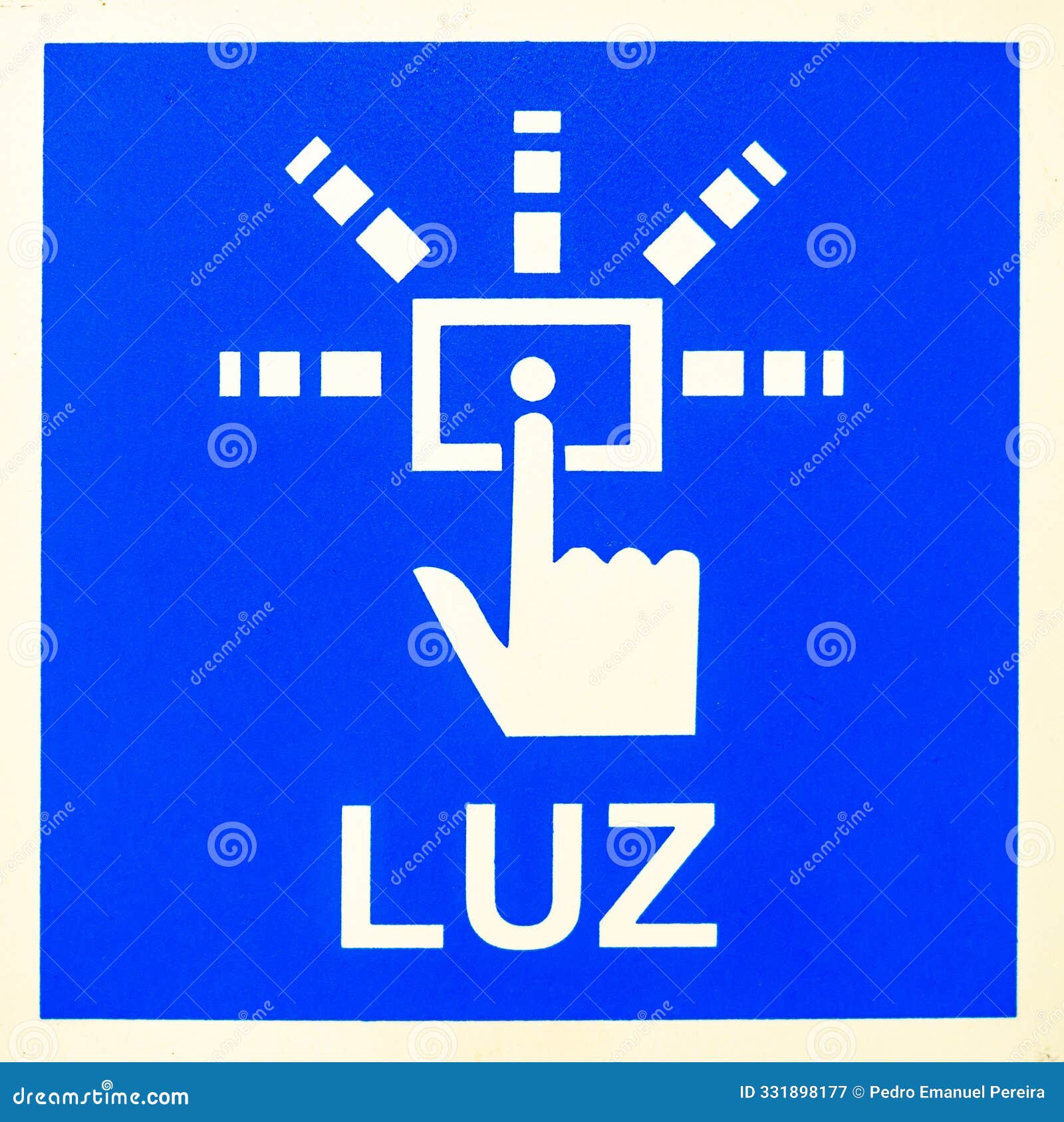 Blue Square Light Switch Warning Symbol Stock Image - Image of number ...