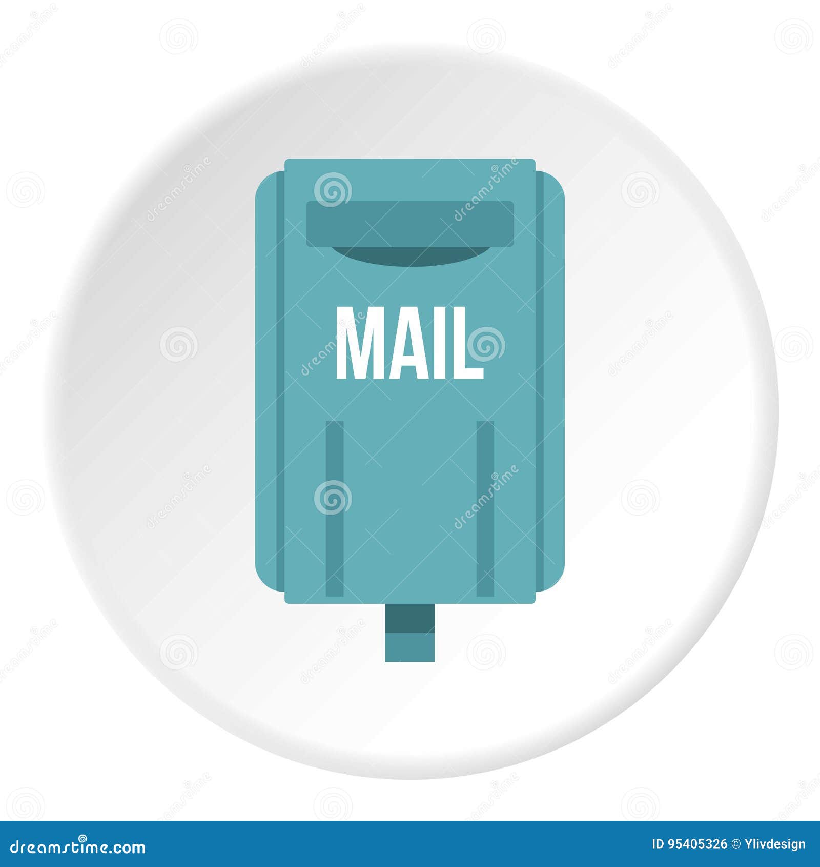 Blue Square Post Box Icon Circle Stock Vector - Illustration of ...