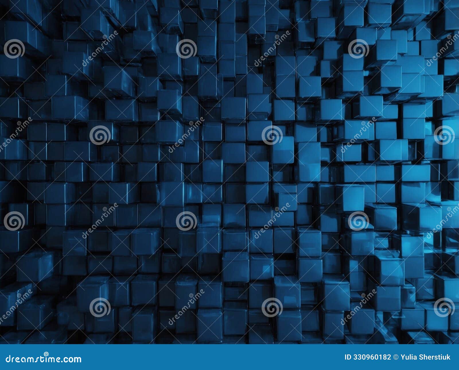 Blue Square Shapes Abstract Elegant Technology Background with Glowing ...