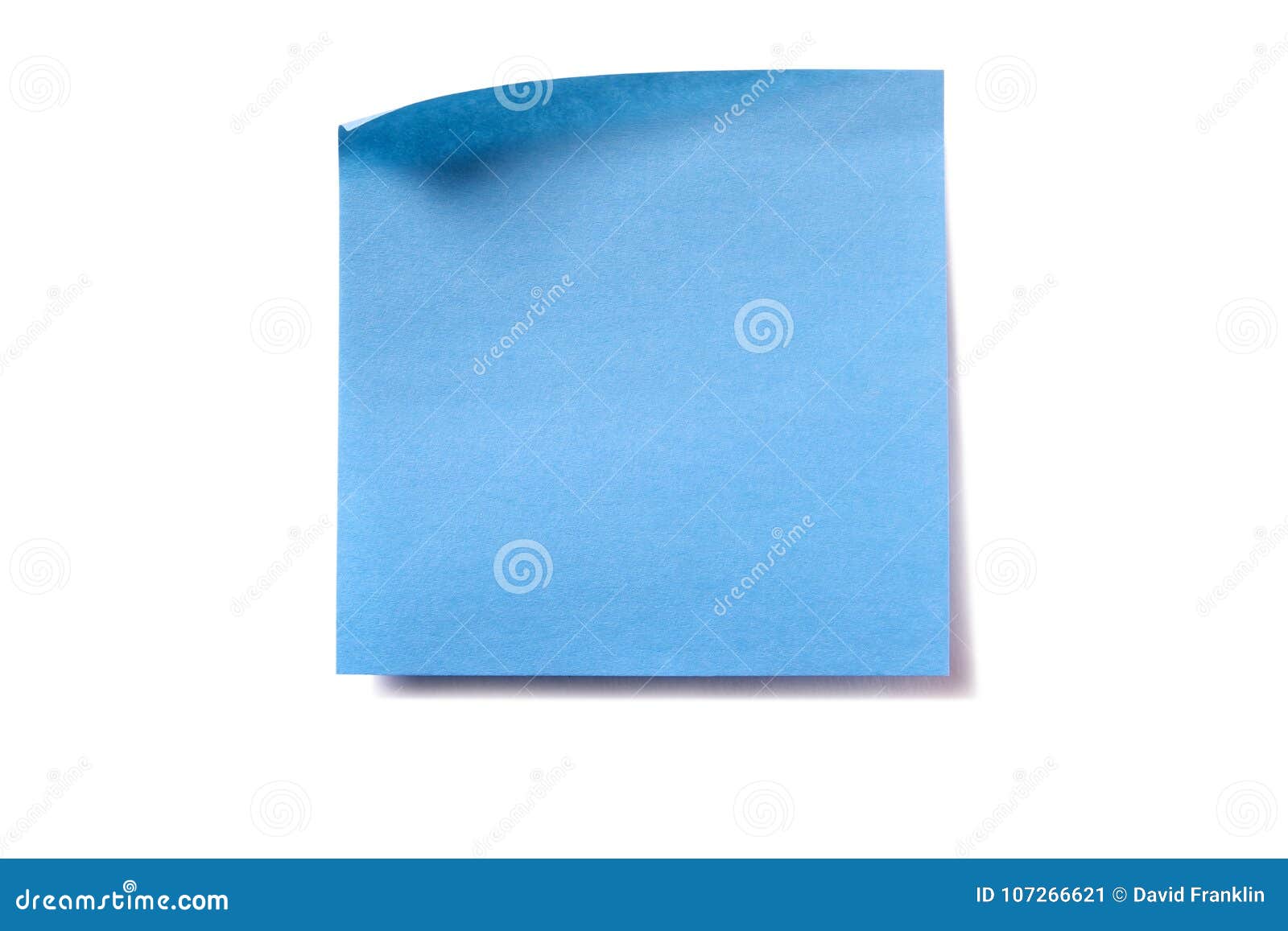 Blue Square Sticky Post Note Isolated on White Background Stock Image ...
