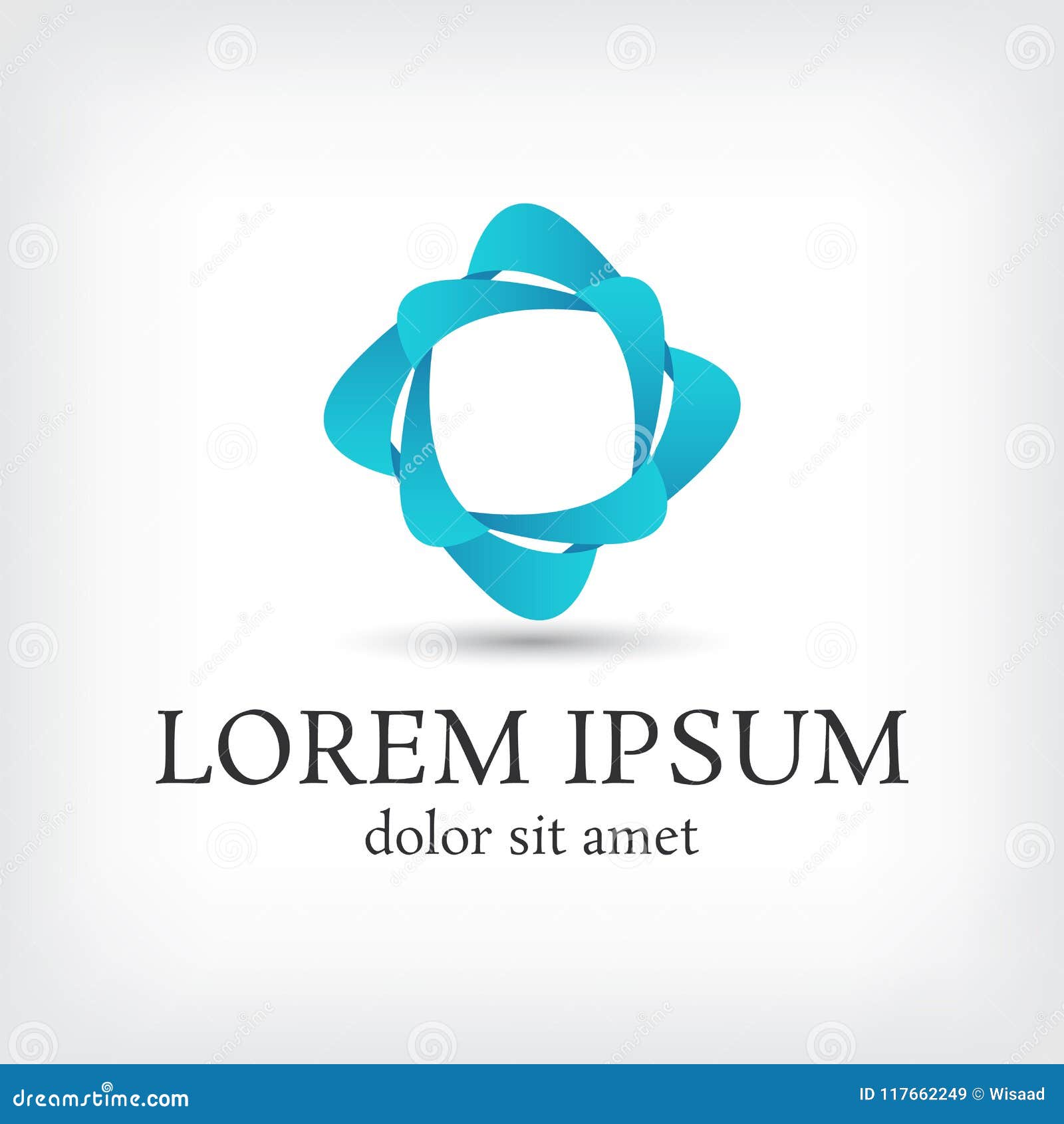 Blue Square Unity Abstract Logo Design Template Stock Vector ...