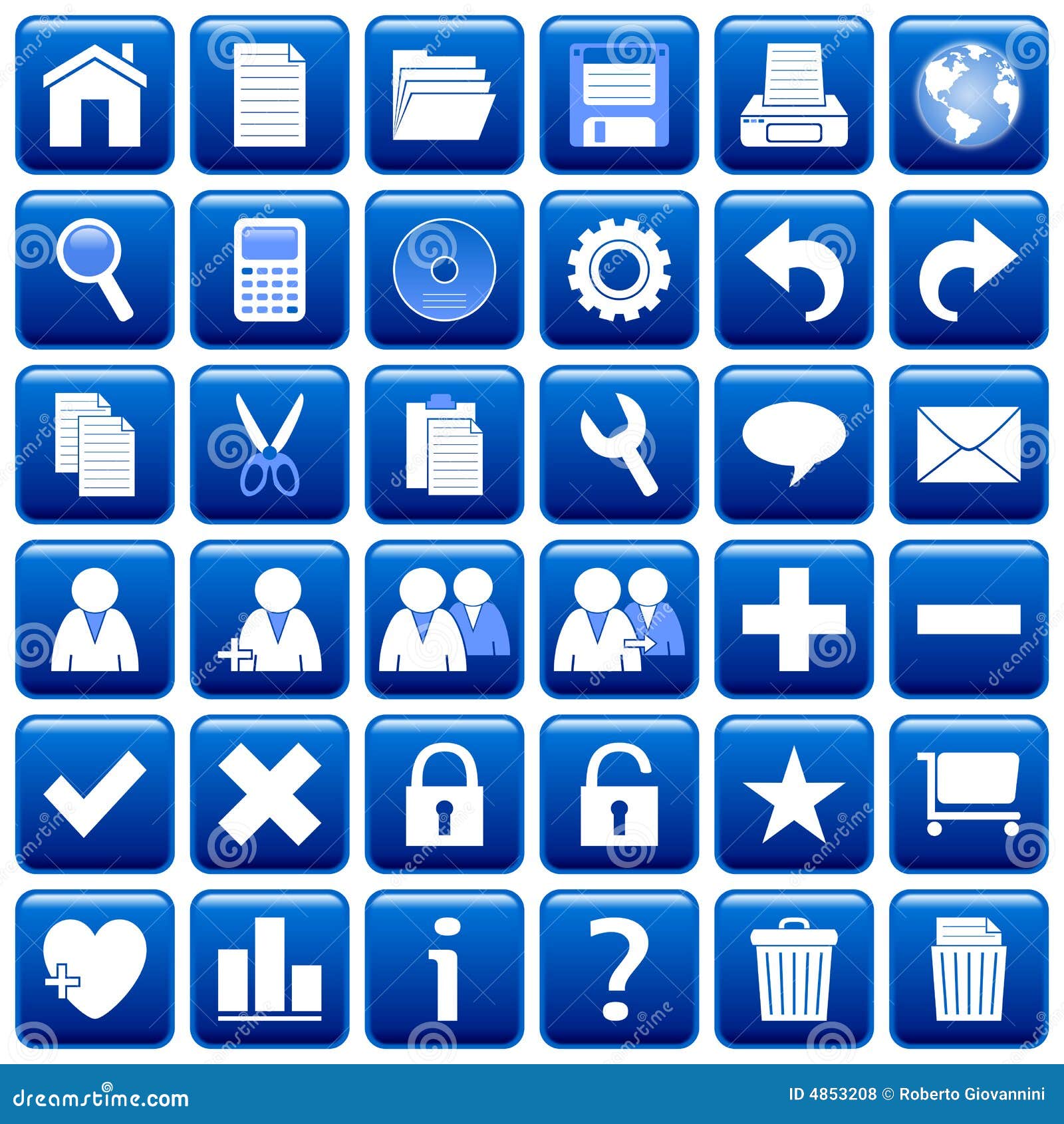 Blue Square Web Buttons [1] Stock Illustration - Illustration of ...