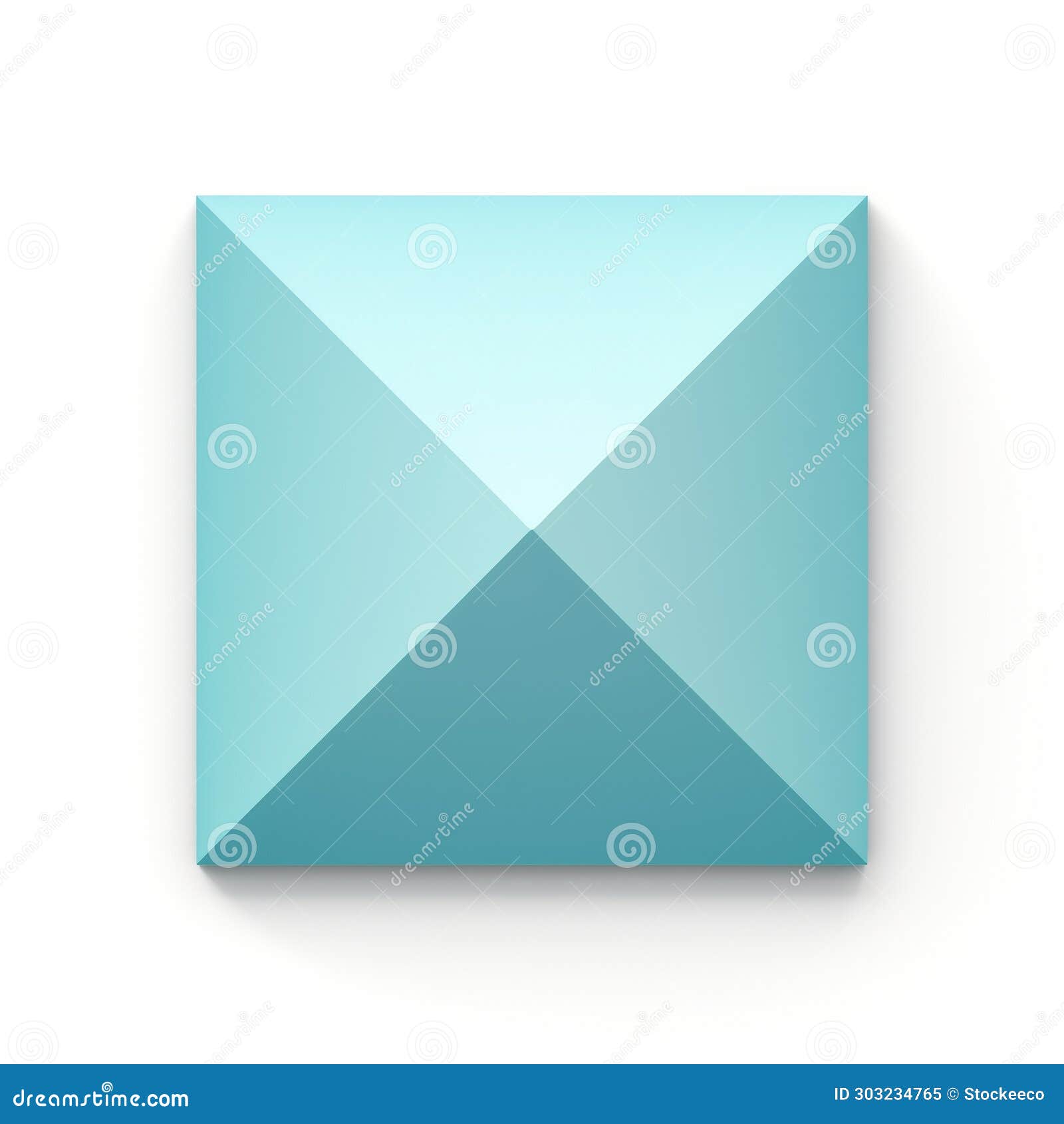 Blue Square on White Background: Realistic and Stylish Design Stock ...
