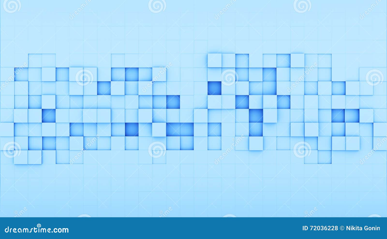 Blue squares 3D render stock illustration. Illustration of design ...