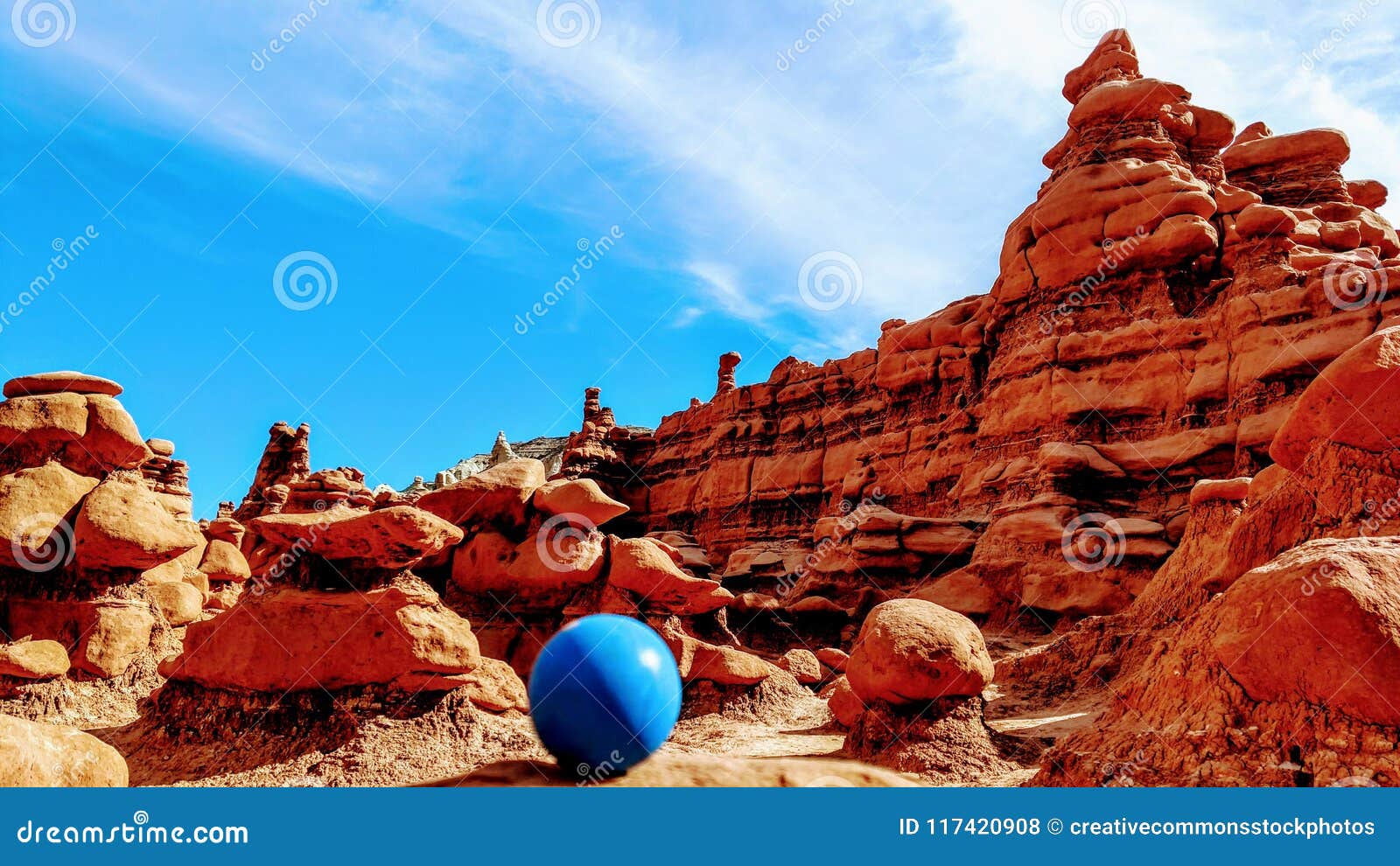 Blue Stability Ball At Rocky Mountains Picture. Image: 117420908