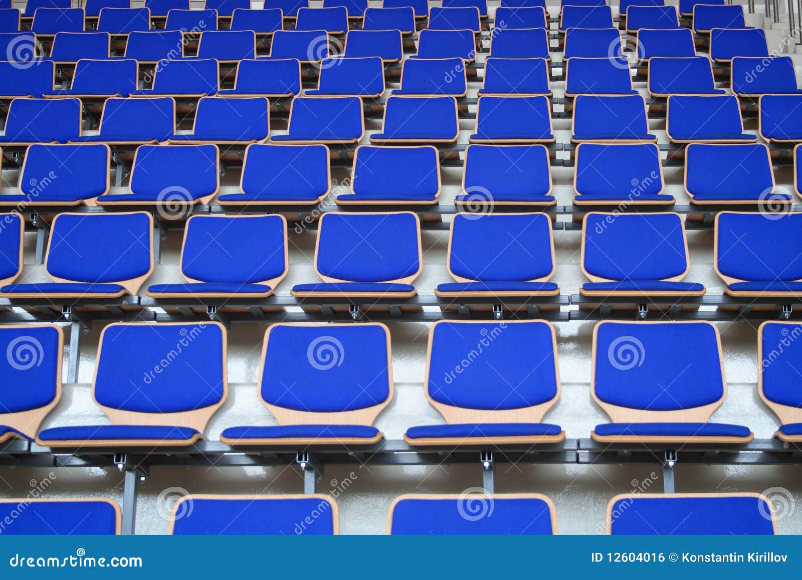 Blue Stadium Bleachers stock photo. Image of stage, chair - 12604016