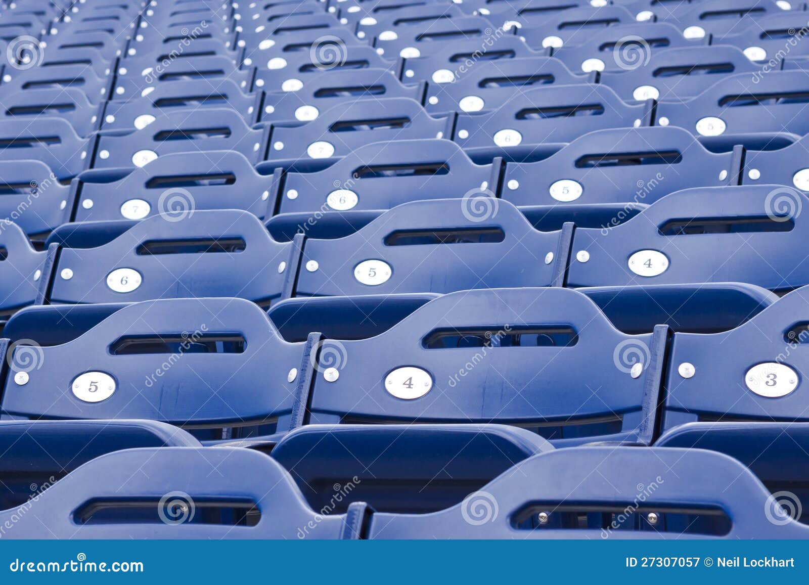 Blue Stadium Seating stock image. Image of numbered, reserved - 27307057