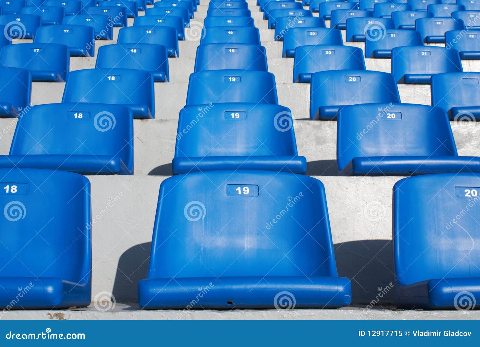 Blue stadium seats stock image. Image of blue, pattern - 12917715