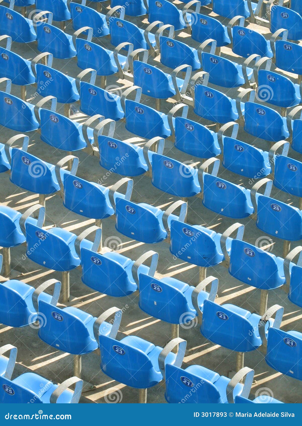 Blue stadium seats stock image. Image of match, line, soccer - 3017893