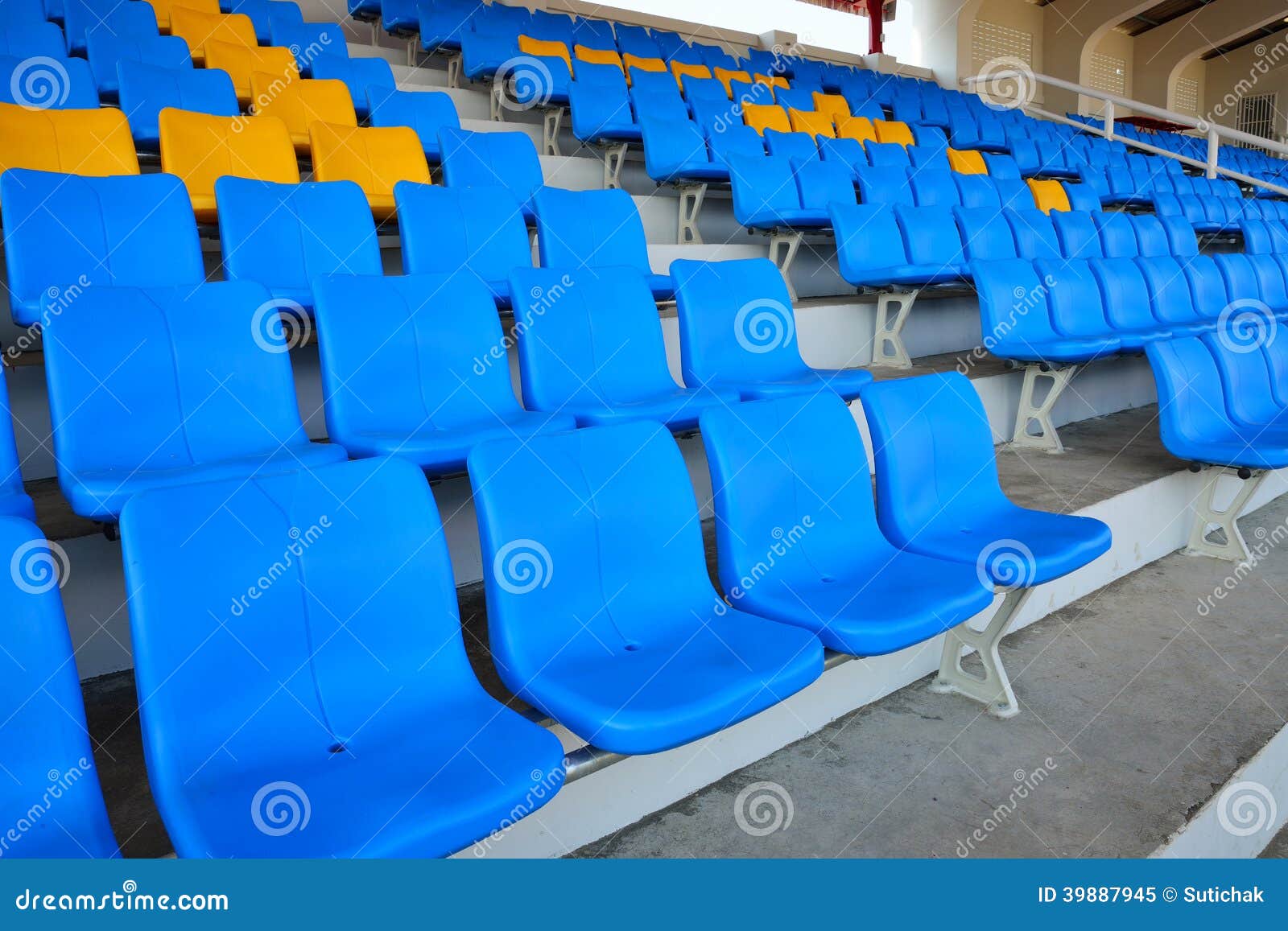 Blue stadium seats stock image. Image of people, blank - 39887945