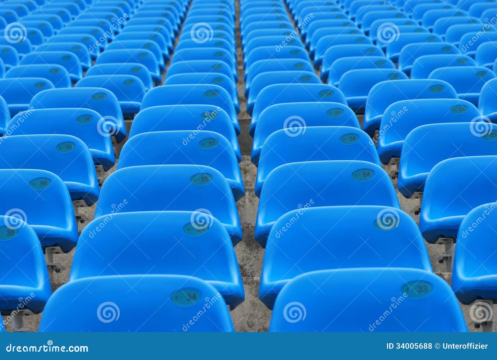 Blue Stadium Seats stock photo. Image of bright, gathering - 34005688