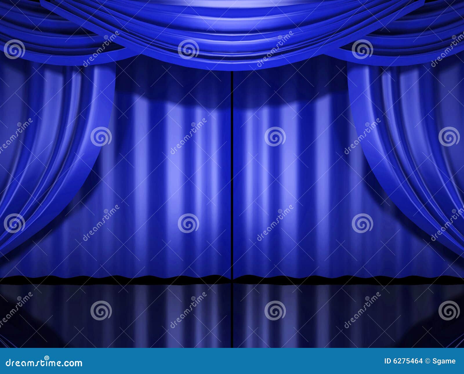 Blue stage drapes stock illustration. Illustration of front - 6275464